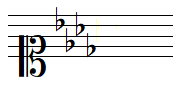 A flat major key signature