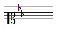 B flat major key signature