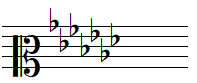 C flat major key signature