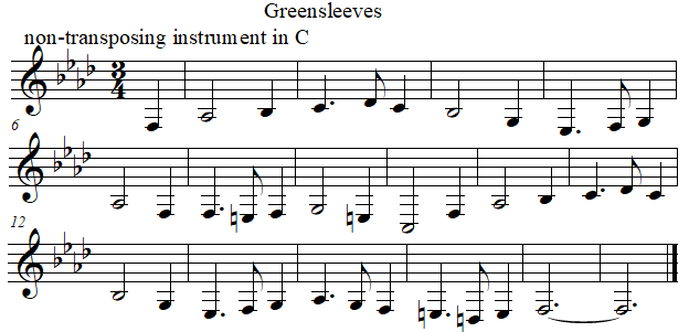 Transpose Eb to C - Music theory