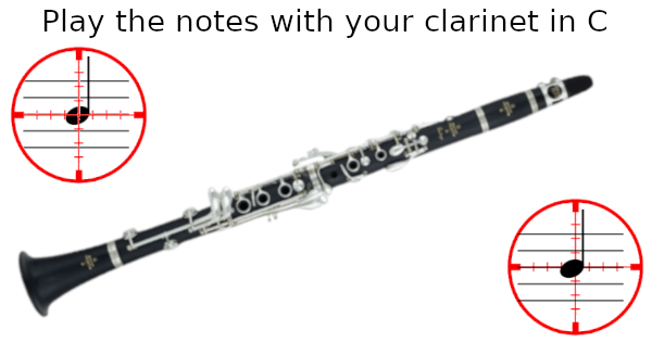 Game : Play the notes with your clarinet (in C)