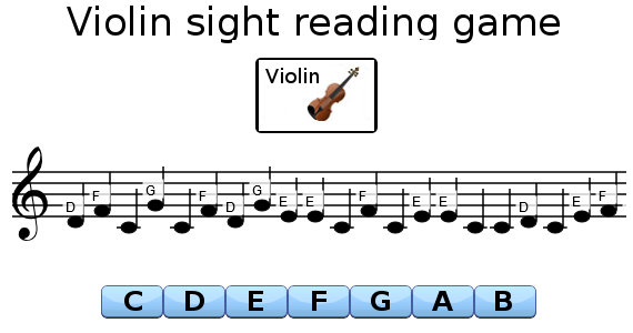 Violin sight-reading game - Music theory