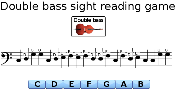 Double bass sight-reading game - Music theory