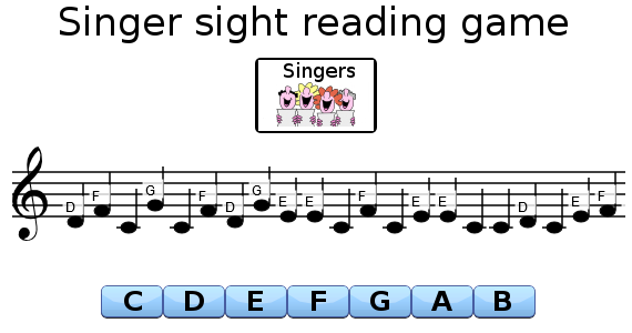 Singer sight-reading game - Music theory
