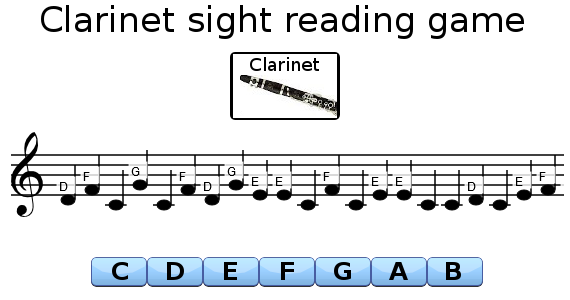 Clarinet sight-reading game - Music theory