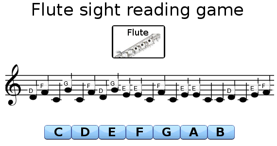 Flute sight-reading game - Music theory
