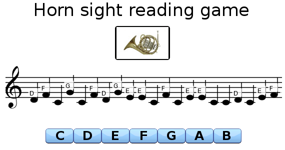 Horn sight-reading game - Music theory