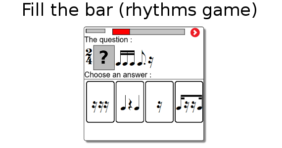 Fill the bar (rhythms game) - Music theory