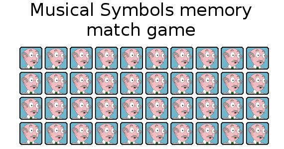 Musical Symbols memory match game - Music theory