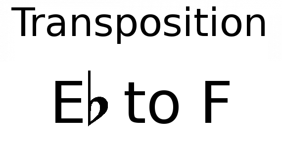 Transpose Eb to F - Music theory